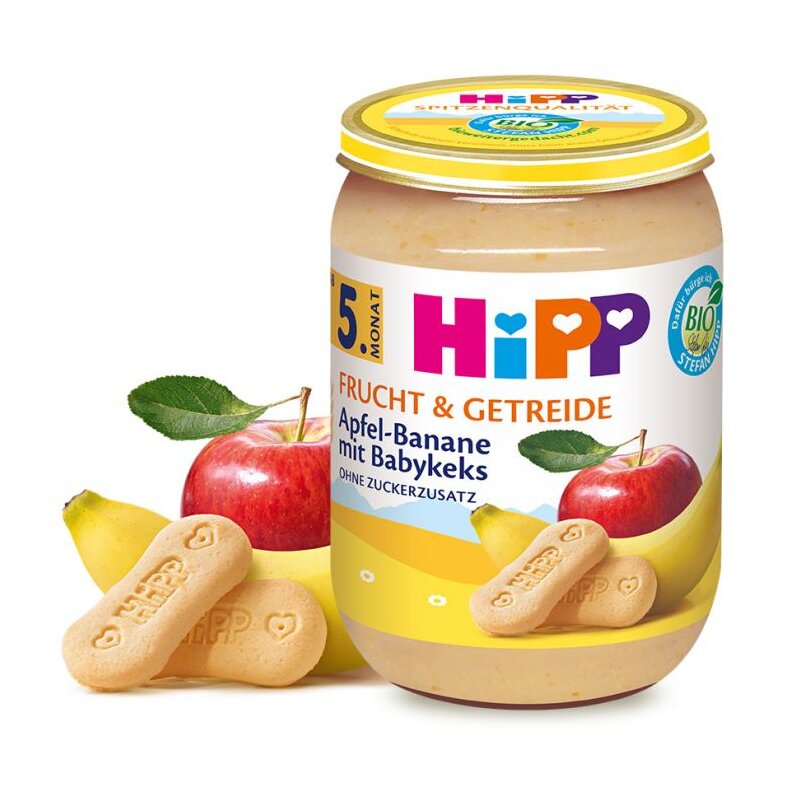 HiPP Fruit & Cereal Apple-Banana with Baby Biscuit (190g) – buy onlin ...
