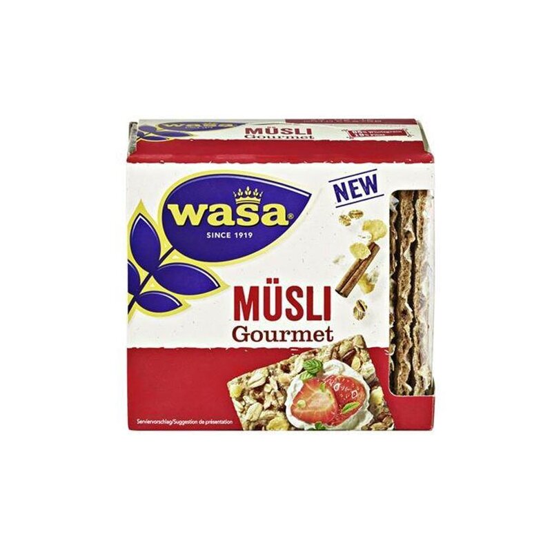 Wasa Muesli Gourmet crispbread baked goods from rye with cereal flake ...