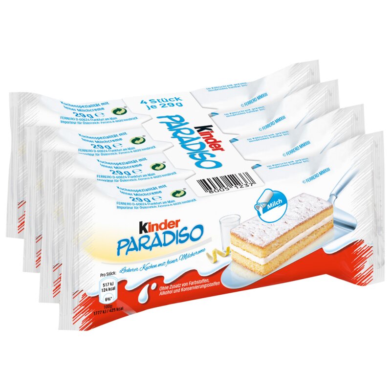 Kinder Paradiso 4x29g – Jetzt bestellen! Ferrero – Deutsch Gekühlt ...